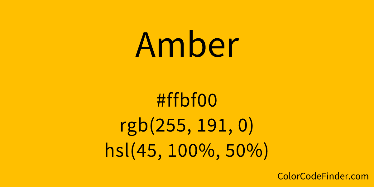 Amber Color Code is #ffbf00