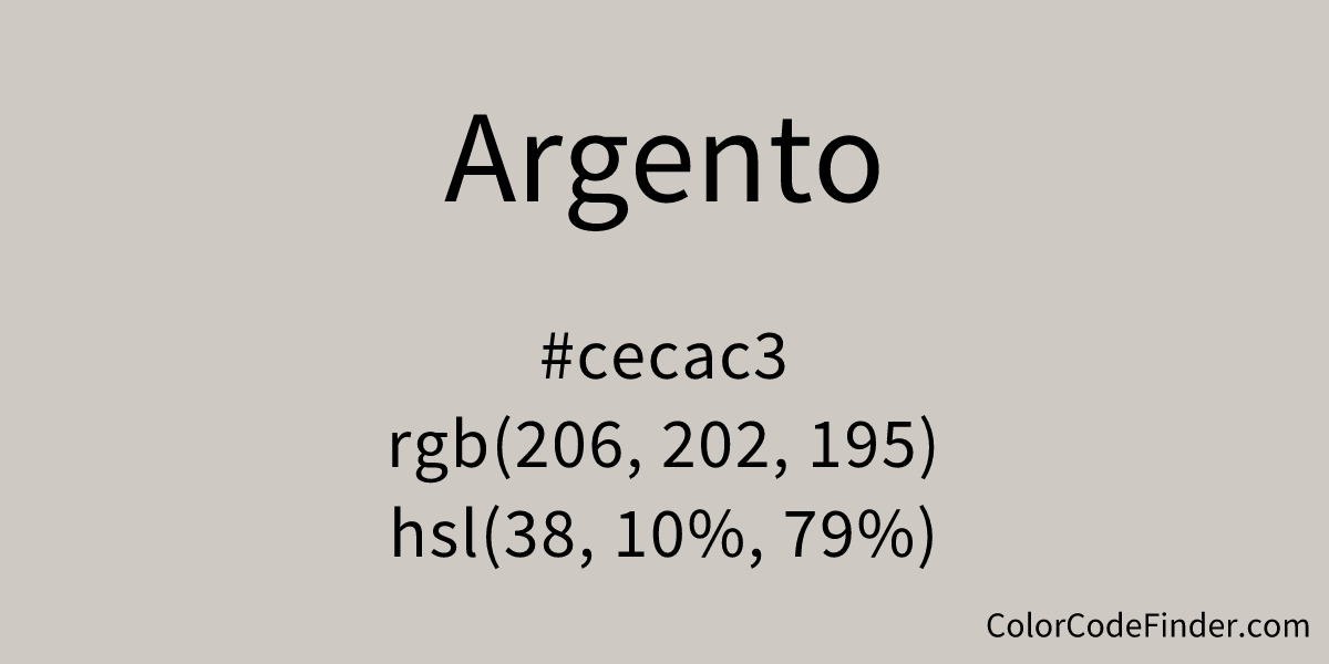 Argento Color Code is #cecac3