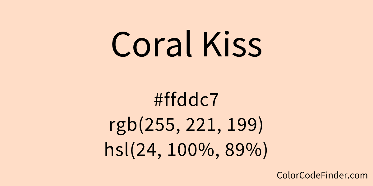 Coral Kiss Color Code is #ffddc7