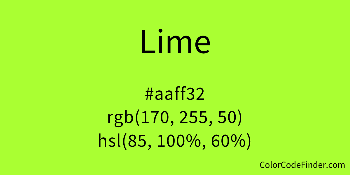 Lime Color Code is #aaff32