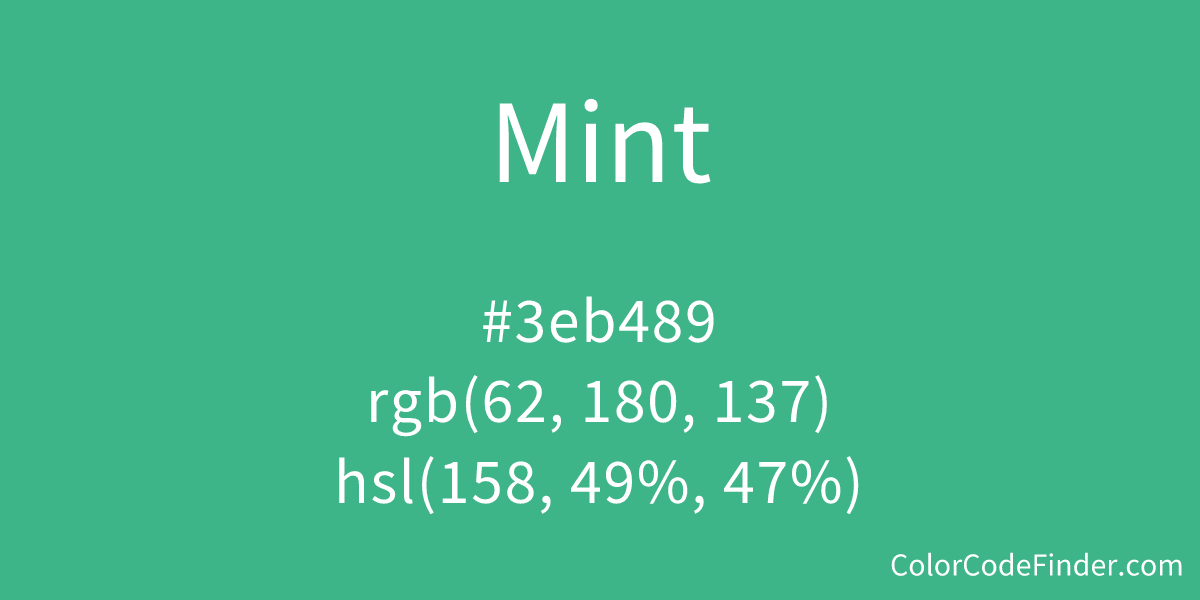 Mint Color Code is #3eb489