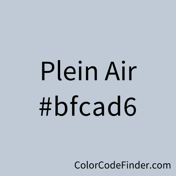 Plein Air Color Code is #bfcad6