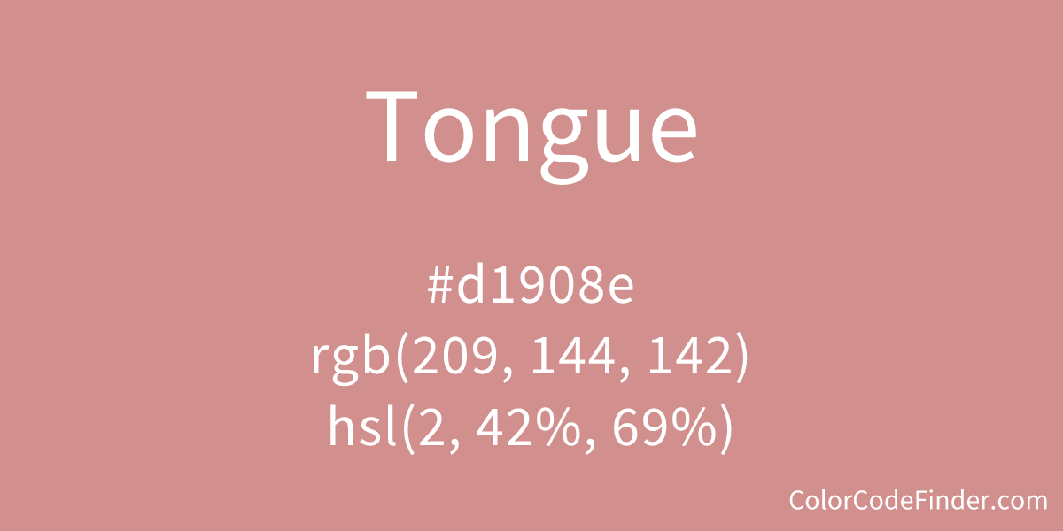 Tongue Color Code is #d1908e