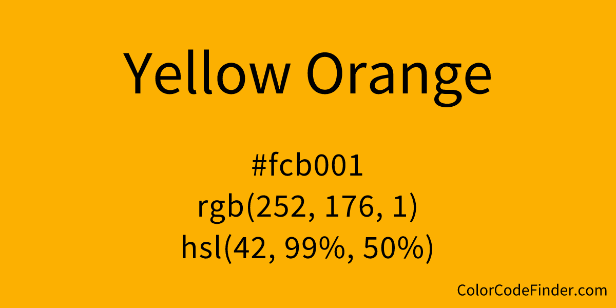 Yellow Orange Color Code is #fcb001